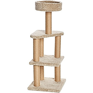 Amazon Basics Cat Tree Indoor Climbing Activity Tower with Scratching Posts, Large, 17.7" x 45.9", Beige