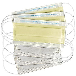 HALYARD FLUIDSHIELD 1 Disposable Procedure Mask w/SO Soft Lining and SO Soft Earloops, Yellow, 25867 (Box of 50)