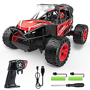 TAFULOR RC Cars for Boys Age 8-12, 1:20 Remote Control Car with LED Headlight, 2.4 GHZ Aluminium Alloy Off Road RC Car with Two Rechargeable Batteries Christams Gifts for Boy Birthday