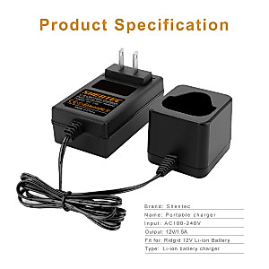 Shentec 12V Lithium Battery Charger Compatible with Ridgid 12V R82059 AC82059 AC82049 130220001 Li-ion Battery