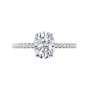 14K Gold Handmade 2.5 CT Oval Cut VVS1 Colorless Moissanite Engagement Rings for Women Bridal Set Moissanite Wedding Rings for Gifts (White Gold, 6)