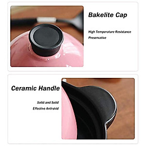 MYYINGBIN Moroccan Tagine Pot Ceramic Slow Cooker Suitable for Oven Microwave Oven Gas Stove Electric Ceramic Stove, 1.5 Liter, Pink