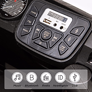 Nasitip 12V Kids Ride On Car Truck w/Parent Remote Control, Spring Suspension, LED Lights, AUX Port, Music (Rose, no Tent)