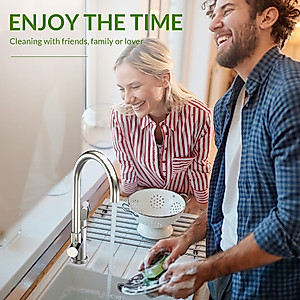 Yihuven Kitchen Faucet with Pull Down Sprayer, 15-Inch High Arc Stainless Steel, Commercial Modern 2 Handle Brushed Nickel Faucets for 1 or 3 Holes Farmhouse, RV Sink