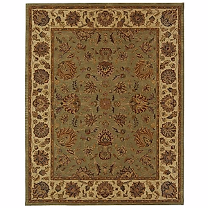 SAFAVIEH Heritage Collection 9'6" x 13'6" Green / Gold HG343A Handmade Traditional Oriental Premium Wool Area Rug
