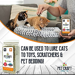 Pet Craft Supply Premium Maximum Potent All Natural Catnip for Cats USA Grown & Harvested Large 3 oz Resealable Canister or 8 oz Value Spray Bottle Great for Training Redirecting Bad Behaviors