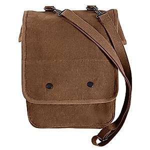 Rothco Canvas Map Case Shoulder Bag, Earth Brown, 12" x 8.5" x 4.5"