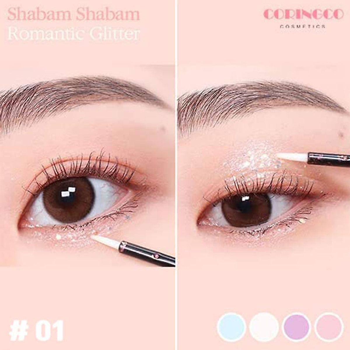 CORINGCO [SET] Eye Glitter Makeup Liquid Eyeshadow Sparkle | Shabam Shabam Romantic Glitter Shadow K beauty Makeup Shimmer (#01 Tears Light)