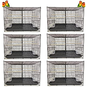 Lot of 6 Aviary Breeding Finch Aviary Canary Flight Bird Cage with Center Divider 24" x 16" x 16" (Black)