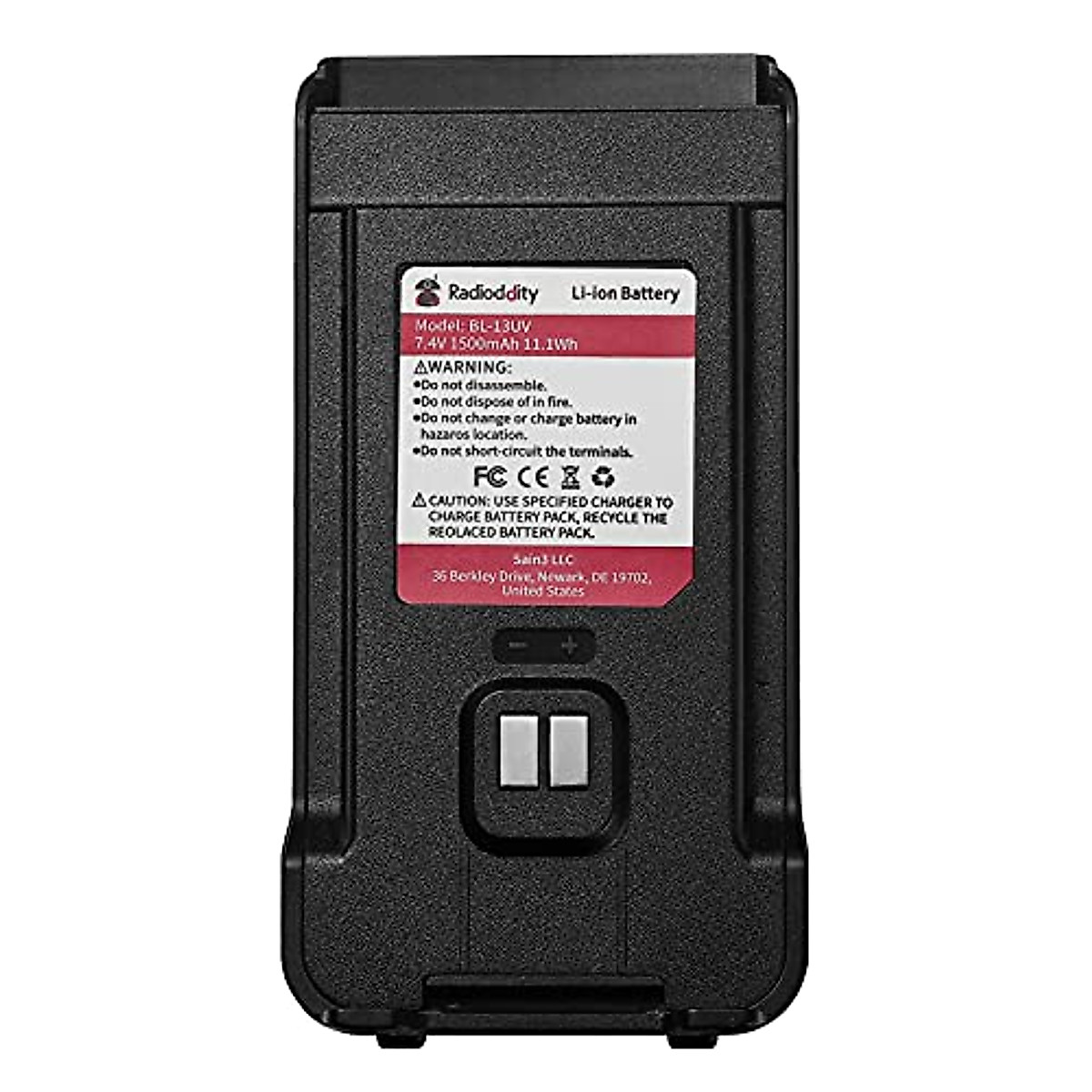 Radioddity GM-30 Original Battery with Belt Clip, GMRS Radio Handheld Battery, Rechargeable, BL-13UV, 1500mAh, 7.4V, Compatible MU-5 MURS Radio, TD-H5 P15UV UV-88 RT-85 GM-15 Pro