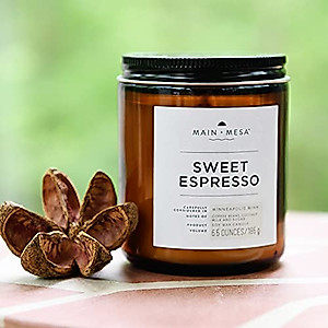 Main + Mesa Amber Lidded Amber Glass Jar Candle, 6.5 oz, Burn time up to 32 Hours