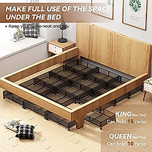 Under Bed Storage, Under the Bed Storage Containers with Wheels, Under Bed Shoe Storage Organizer Drawer, Tool-free Assembly Metal Underbed Storage Containers for Bedroom Clothes Shoes Blankets -2PCK