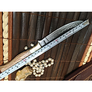 Perkin Knives - Custom Handmade Damascus Hunting Knife Fixed Blade Knife