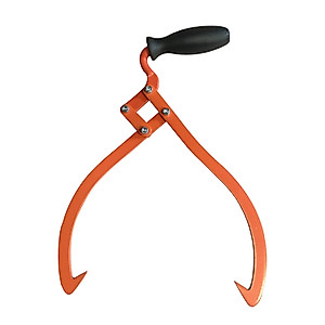 Aruza Log Tongs Logging Skidding Tongs Non-Slip Grip- Log Lifting,Handling,Dragging and Carrying Tool,16 inch