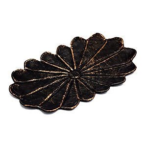 Funerom 12 x 7 inchOval Galvanized Metal Tray Decorative Tray Bronze