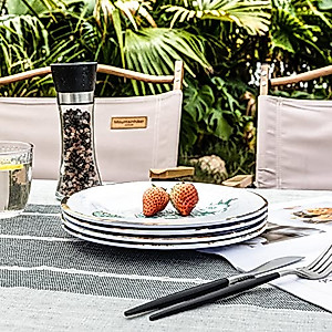 Gofunfun Melamine Salad Plates Set of 4, Salad/Dessert Plate for Outdoor/Indoor Use, Shatterproof, BPA Free, Dishwasher Safe Small Dinner Plates, Marine Life