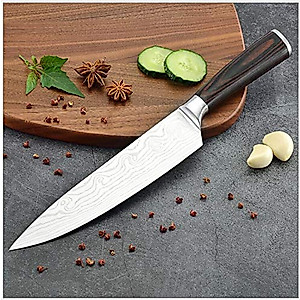 8 Inch Chef's knife, blade length 20 cm, professional kitchen knife, chef's knife, utility knife made of carbon stainless steel, extra sharp knife blade with ergonomic handle