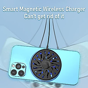 DTZY Magnetic Wireless Charger Phone Cooler, 15W Fast Charging Compatible with Radiator Wireless Charging for iPhone 14/13/12 Series,Magsafe Wireless Charging for Gaming Video Live Streaming Black