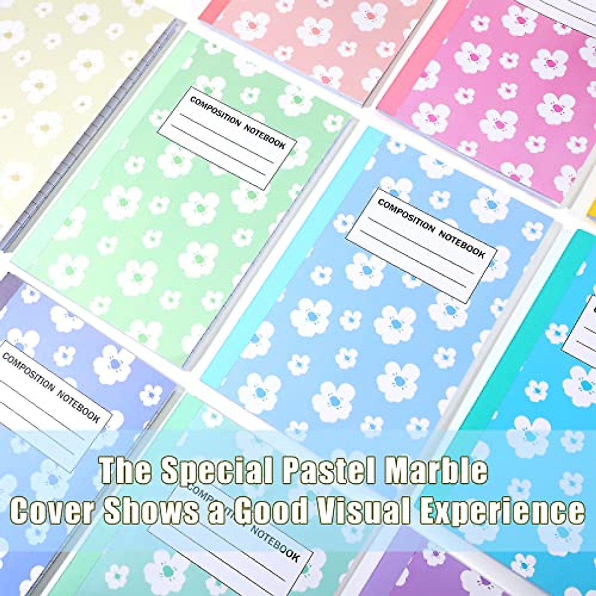 80 Packs Composition Notebook Bulk Wide Ruled Aesthetic Notebook Cute Composition Notebooks 60 Pages Colored A5 Journals For Teen Girls Students School Supplies