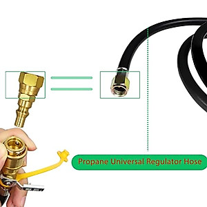 12 Ft Quick Connect Propane Hose for Rv to Grill,Portable Fire Pit, Barbecue Grill, Camping Cook Stove to Quick Connection Interface, with 1/4" Quick Key Connect Plug X 3/8" Female Flare