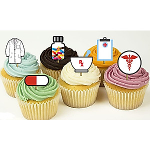 12 Pharmacy Pharm D Party Cupcake Toppers Food Picks