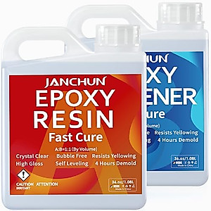 Epoxy Resin Kit 72OZ - Crystal Clear Resin Epoxy - No Yellowing No Bubble Art Resin Casting Resin for Art Crafts, Jewelry Making, Wood & Resin Molds(36OZ x 2)