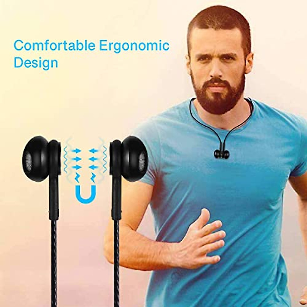 GUUVOR Wired Earbuds with Microphone, in-Ear Headphones HiFi Stereo, Powerful Bass and Real Sound, Magnetic Function, 3.5mm Headphone for iPhone, iPad, Android Phones, MP3, Laptop, Computer