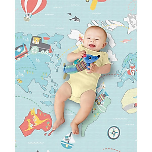 Skip Hop Baby Play Mat, Reversible Foam Floor Mat, 86" x 52", Little Traveler's