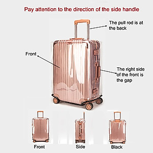 MosaiRudo Clear PVC Luggage Cover Protectors Transparent Travel Luggage Protector for Wheeled Suitcase (No border Thickness 0.3mm, 30inch)
