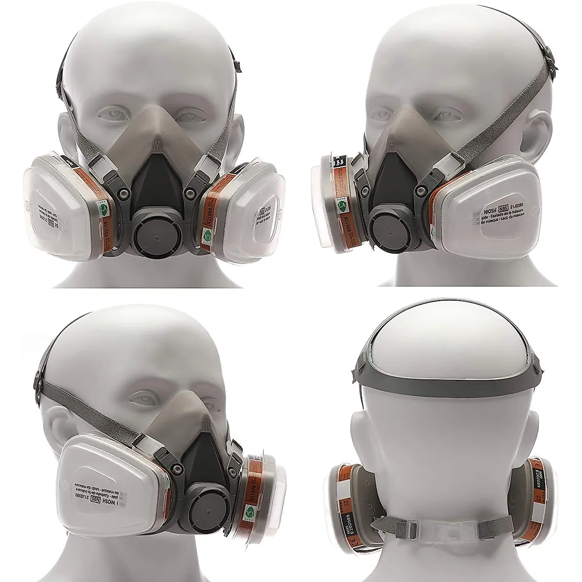 NC Reusable Face Cover Set for Painting Against Dust/Organic Vapors/Smells/Fumes/Sawdust/Asbestos Suitable for Painting,Staining,Car Spraying,Sanding &Cutting