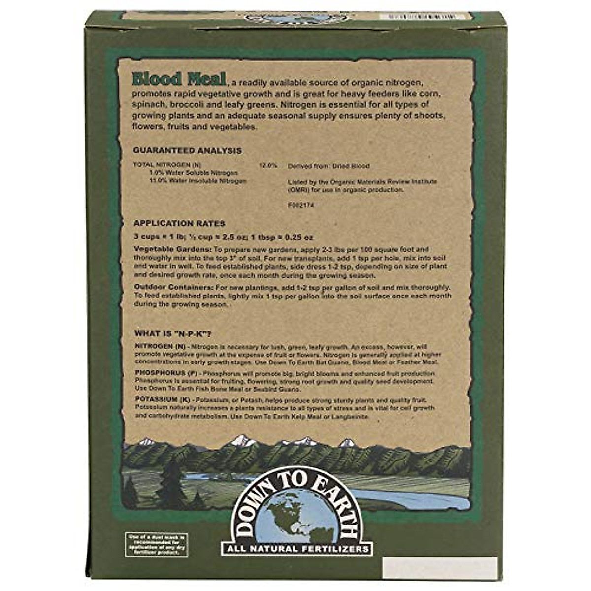 Down to Earth Blood Meal Fertilizer Mix 12-0-0, 5 lb