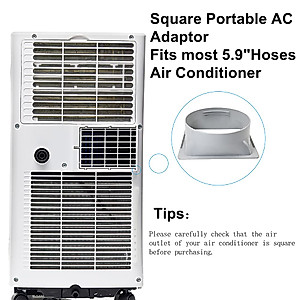 Portable Air Conditioner Exhaust Hose Coupler Window Adapter A/C Connector, 5.9 inch A/C Coupler Connector, Suit for Air Conditioning Exhaust Port (Square)