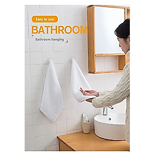 CQCZB Transparent Self-Adhesive Hook Wall Hook, Suitable for Bathroom,Kitchen Home Office Stainless Steel Wall,WaterproofPunch-freeNail-freeStickyHookPlasticMulti-Purpose (B---20PCS)