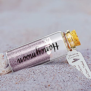 Honeymoon Sand Keepsake Jar Honeymoon Glass Bottle Glass Jar Cylinder Glass Jar with Cork Lid Honeymoon Souvenir for Diy Crafts, Travel, Bride or Newlywed Couple, Wedding Engagement, 55 ml (2 Pieces)