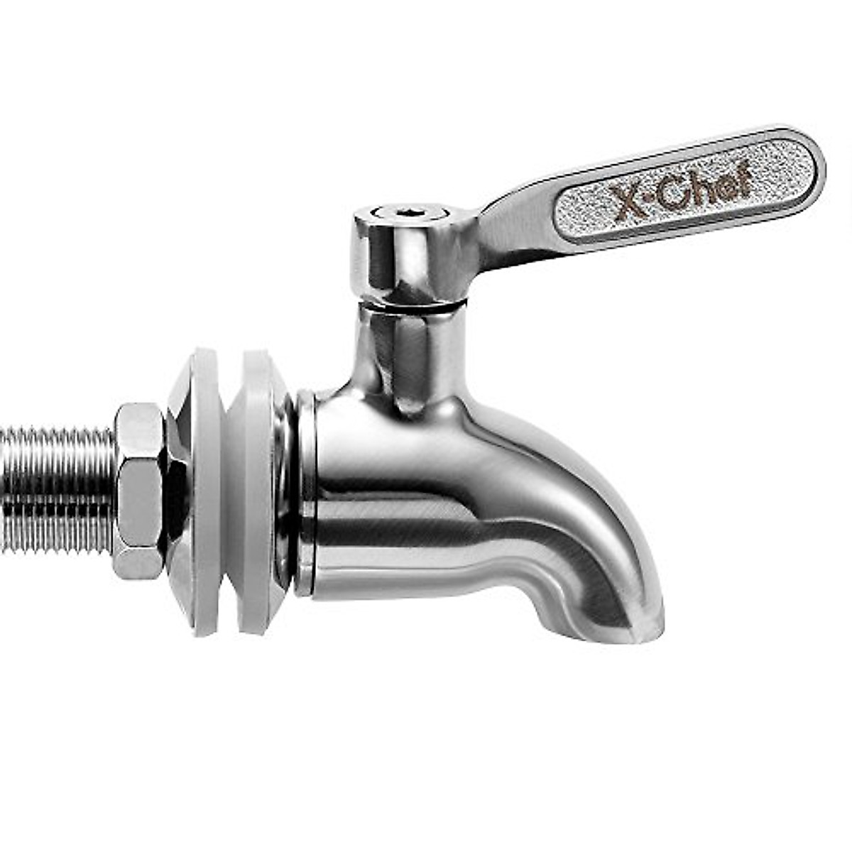 X-Chef Beverage Dispenser Spigot Replacement, Stainless Steel Metal Spigot for Glass Jar & Drink Dispenser