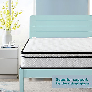 Generic 10 Inch Memory Foam Mattress, Queen Innersping Hybrid Mattress, Medium-Firm Feel, Innerspring Hybrid Mattress Pressure Relief Bed in a Box CertiPUR-US Certified