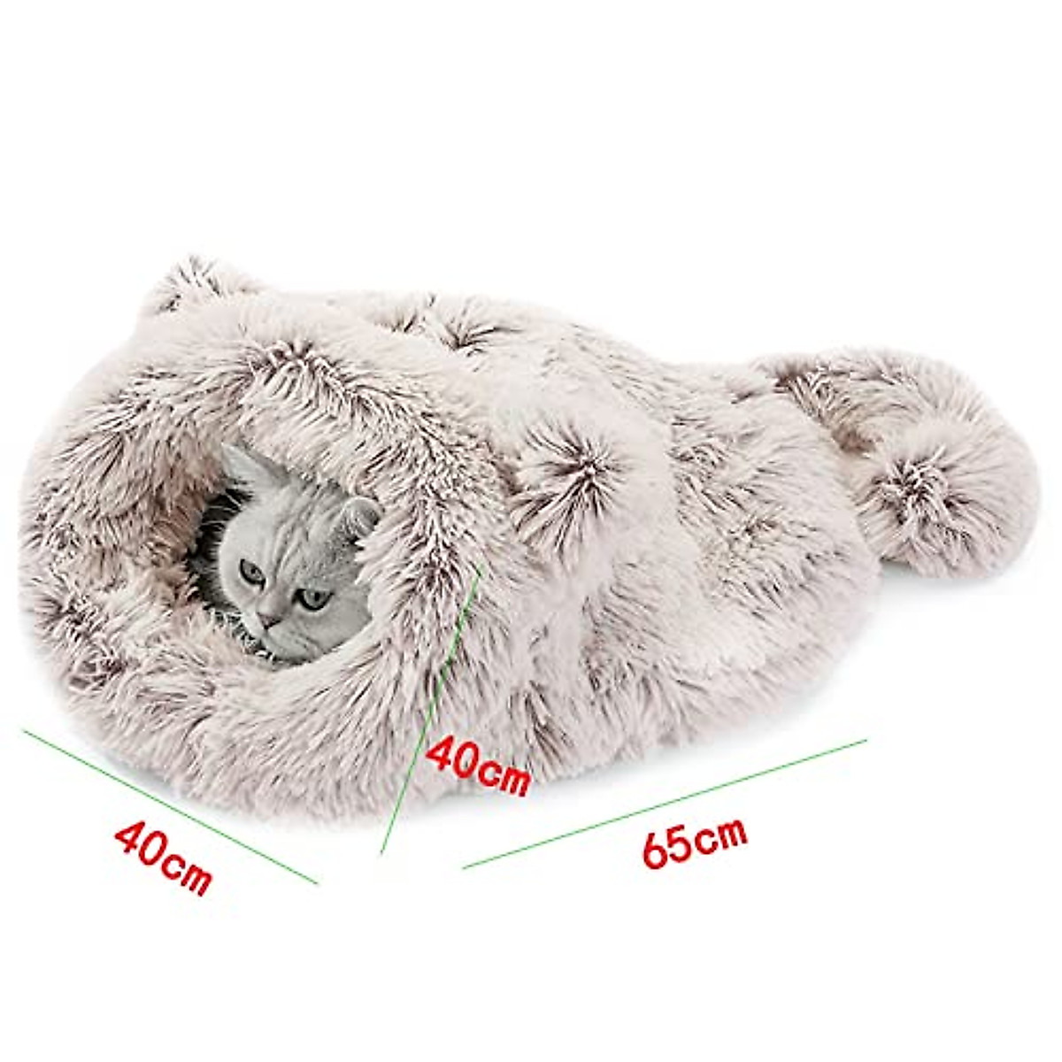 scy Soft Plush Pet Sofa Bed, Square Kennel Fluffy Plush Cat Dog Sofa Mat Dog Mats for Sleeping and Anti Anxiety Plush Soft Fluffy Pet Beds Pet Supplies Pet Nest Cushion (Color : Gray)