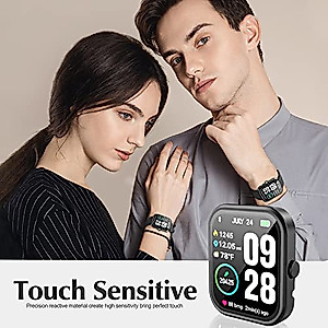 Polyjoy [2 Pack] Screen Protector Case Compatible with TOZO S2 44mm smartwatch, Hard PC case Protective Screen Bumper Sensitive Touch Full Coverage Case for TOZO S2 44mm smartwatch(Clear+Black)