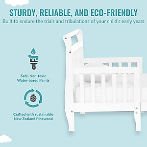 Dream On Me Emma 3 in 1 Convertible Toddler Bed in White