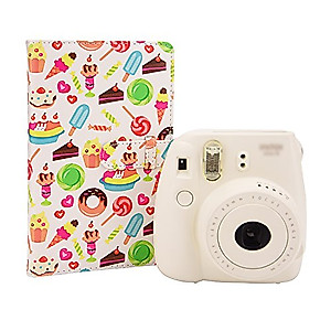 Sunmns Wallet PU Leather Photo Album Compatible with Fujifilm Instax Mini 11 9 8 90 8+ 26 7s Instant Camera Film, Polaroid Snap Zip Z2300 PIC-300 Film (Desserts)