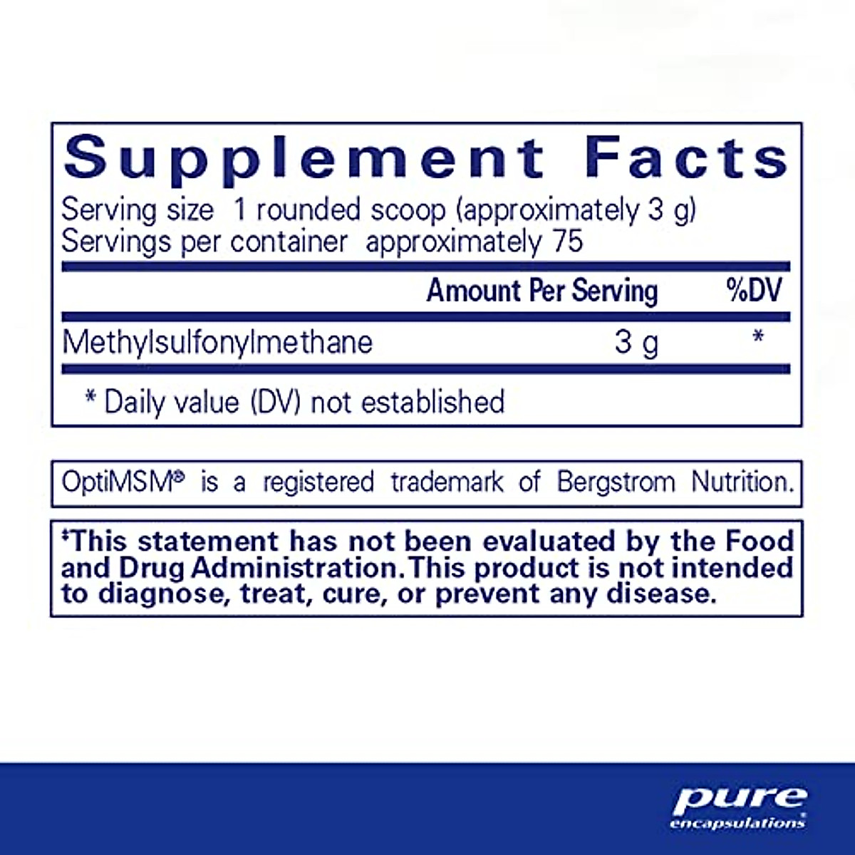 Pure Encapsulations MSM Powder | Hypoallergenic Supplement Supports Joint, Immune, and Respiratory Health | 8 Ounces