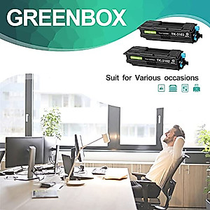 GREENBOX Compatible TK3102 High-Yield Toner Cartridge Replacement for Kyocera TK3102 TK-3102 1T02MS0US0 for ECOSYS M3040idn M3540idn FS-2100DN FS-2100D Printer (12,500 Pages, Black, 2-Pack)