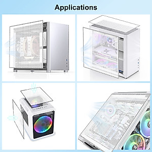 2-Pack 300x800mm 11.8x31.5inch DIY Computer Case PC Fan Dust Mesh Filter White Computer PVC Mesh Cover with Magnetic Strip for Gaming PC Speaker Xbox Series Game Consoles and More