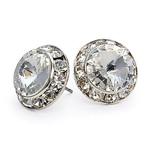 PammyJ Bridal Earrings | 15mm Crystal Round Earrings (Clear)