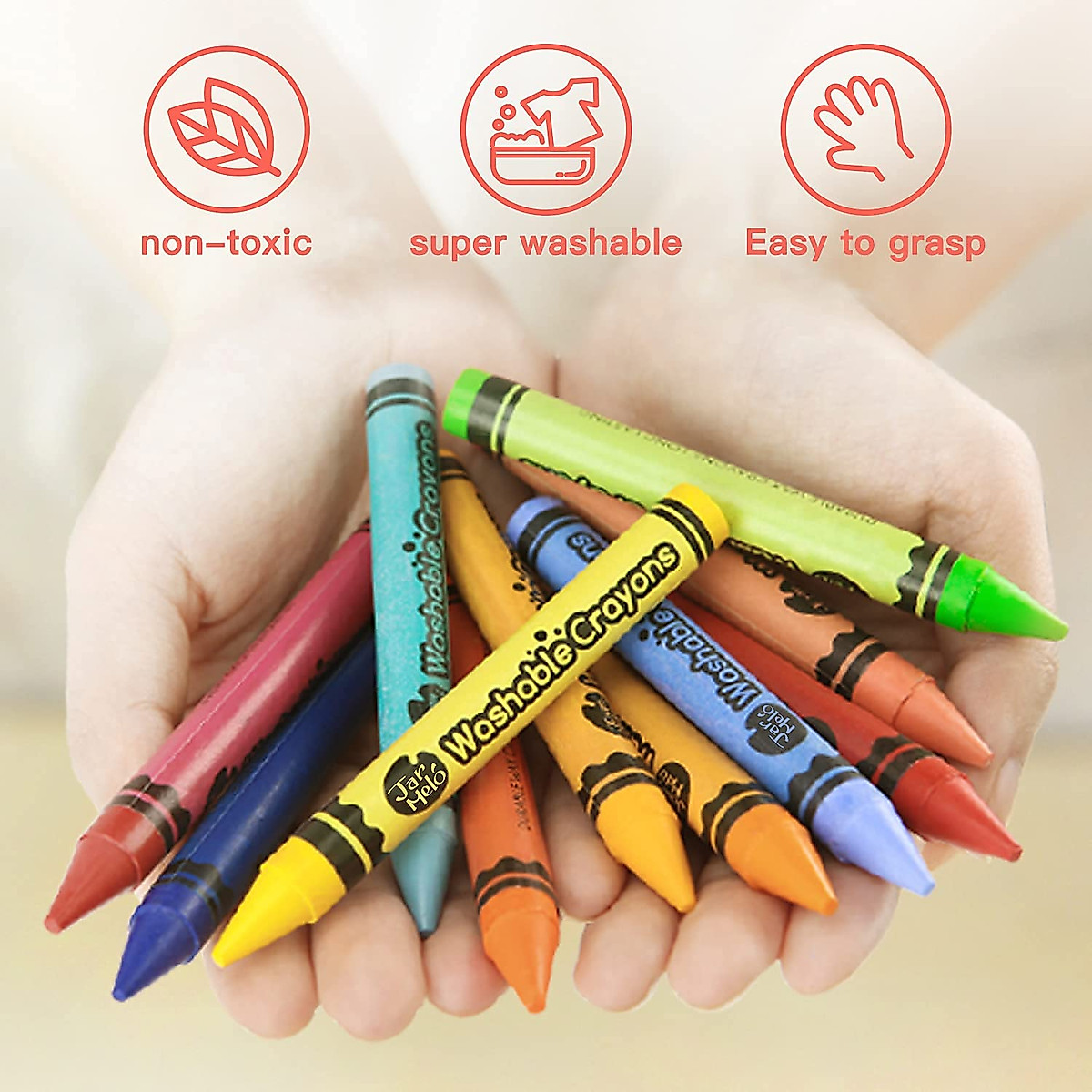 Jar Melo Mosaic Stickers for Kids; Mosaic Art; 8 Sheets, Kids Mosaics Painting, Crayons for Toddlers; 16 Count, Washable Fat Crayons Bulk, Non Toxic