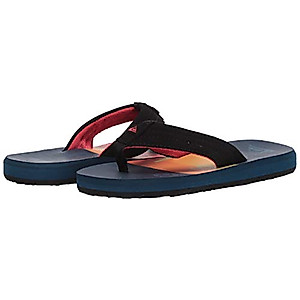 Quiksilver Boy's Carver Print Youth Sandal, Black/Blue/Red, 11(28) M US Big Kid