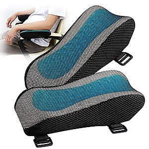 XIFUUXI Office Chair Armrest Pads, Widen & Thicken Ergonomic Computer Chair Arm Pads with Cooling Gel and Memory Foam for Elbow Cushion Protect - for Computer Chair, Gaming Chair (2 Pack)