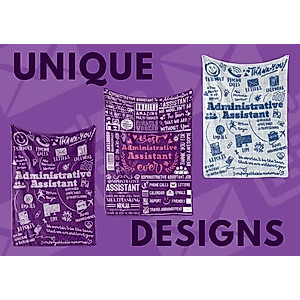 InnoBeta Administrative Professional Day Gifts for Administrative Assistant, Bed Flannel Plush Blanket For Women/Men (50"x 65") - Best Administrative Assistant Ever - Purple