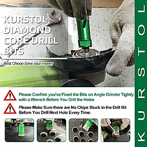 KURSTOL Diamond Core Drill Bits - 1-1/4 Inch with 58-11 Thread Dry Tile Hole Saws for Dry Drilling Porcelain Ceramic Tile Granite Marble Stone Vacuum Brazed Diamond Drill Bit 32mm