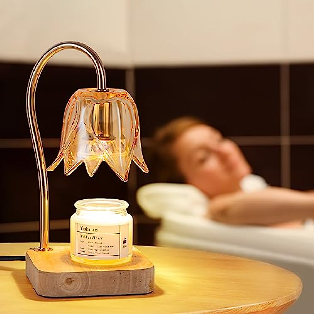 Candle Warmer Lamp with Timer, Dimmable Candle Lamp Warmer with 2 Wax Warmer Bulbs, Candle Warming Lamp for Jar Candles & Wax Melt, Cozy Candle Warmer Light for Home Decor, Birthday Gifts for Women.